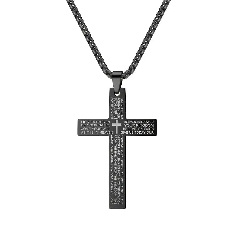 Stainless Steel Cross, Inspired Scripture Plaque – ProverbsJewelry
